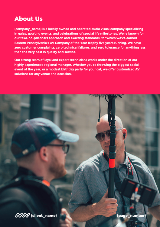 Audio Visual Proposal Template | Proposify